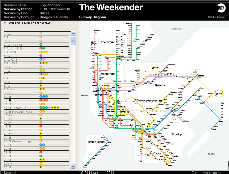 New York subway 2011 / Metro de Nueva York #infographic (interactive) # ...