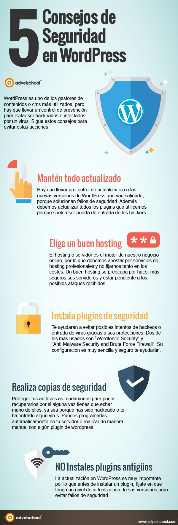 5 consejos de seguridad en Wordpress #infografia #infographic # ...