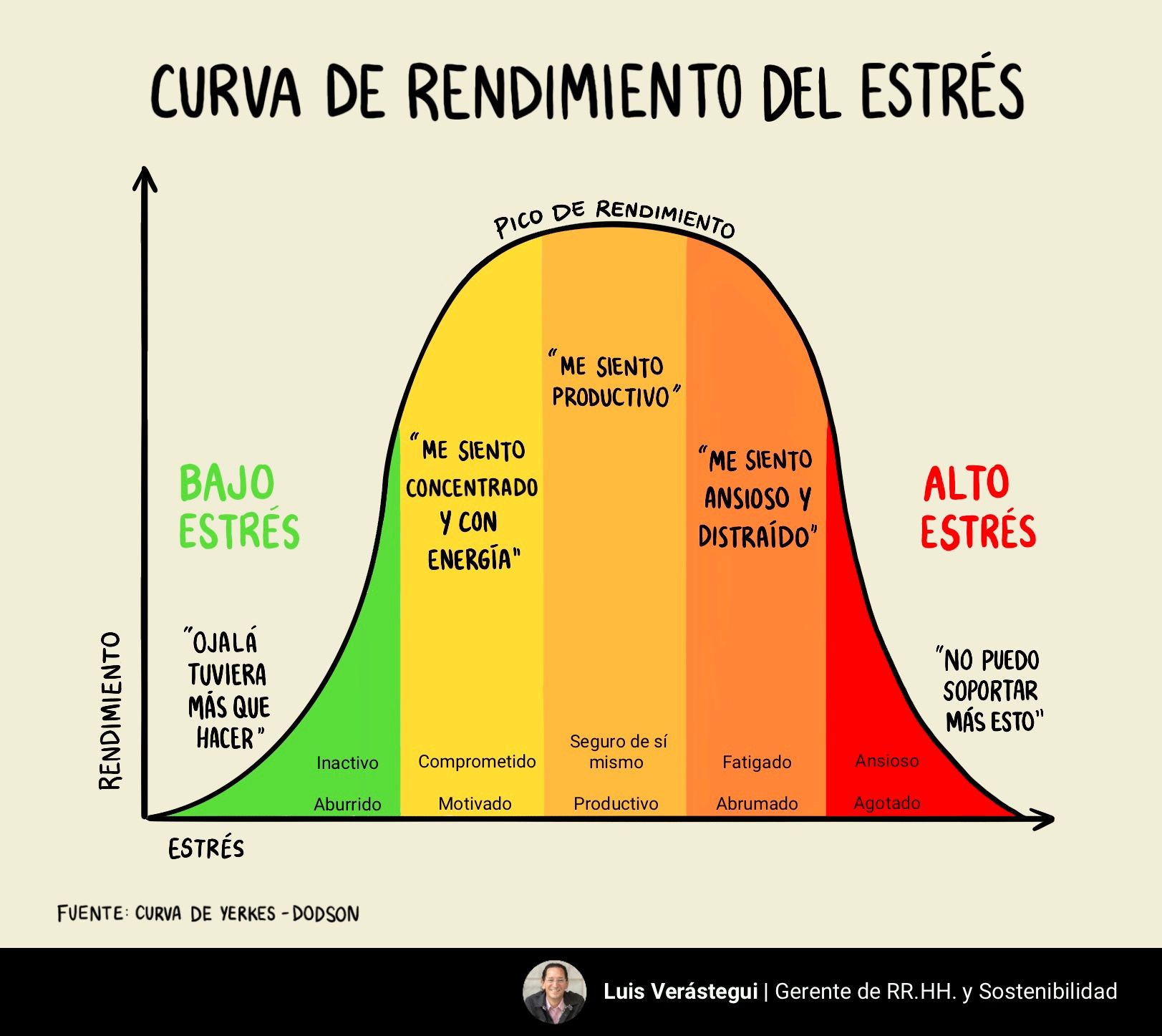 Curva estrés-rendimiento #infografia #recursoshumanos #productividad ...